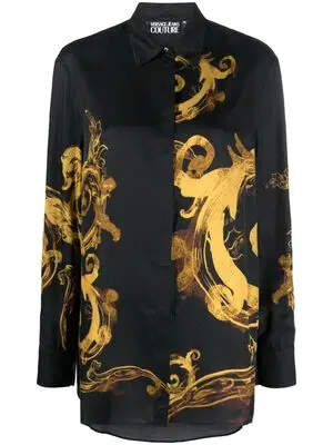 Versace Chain Couture-print Satin Shirt