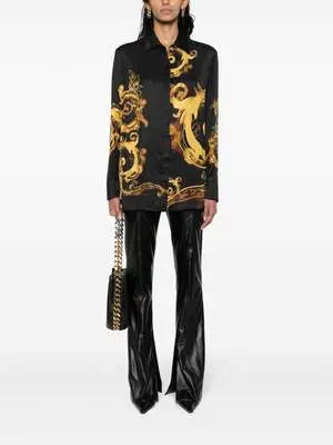 Versace Chain Couture-print Satin Shirt