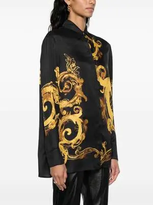 Versace Chain Couture-print Satin Shirt