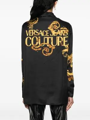 Versace Chain Couture-print Satin Shirt