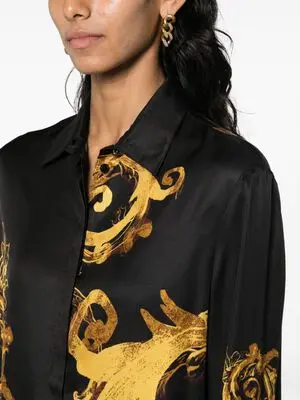 Versace Chain Couture-print Satin Shirt