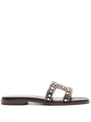 TOD'S Kate Flat Sandals - Black