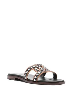 TOD'S Kate Flat Sandals - Black