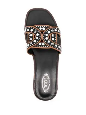 TOD'S Kate Flat Sandals - Black