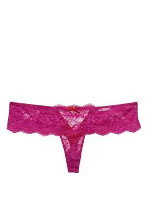 FLEUR DU MAL Naomi Floral-lace Thong - Purple