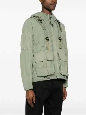 C.P. COMPANY Flatt Cargo-pockets Hooded Jacket - Green