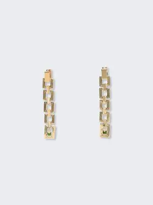 IVI Aurelia Drop Earrings - Yellow Gold And Green