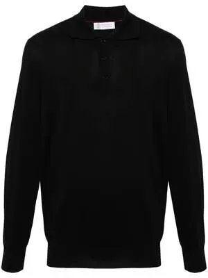 Brunello Cucinelli Long-sleeve Polo Shirt - Black