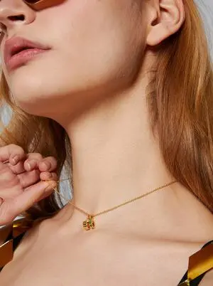 IVI Slot Charm Necklace - Yg