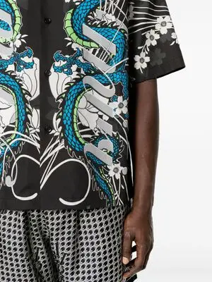 Amiri Dragon Printed Bowling Shirt - Black