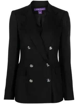 Ralph Lauren Double-breasted Cashmere Blazer - Black