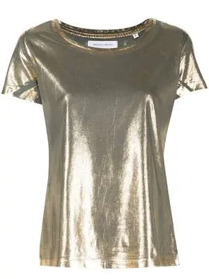 MADISON MAISON Metallic Lamé T-shirt - Gold