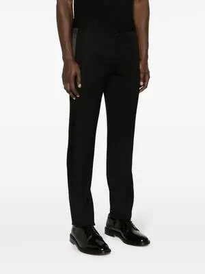 Alexander McQueen Low-rise Tailored Trousers With Satin Trim