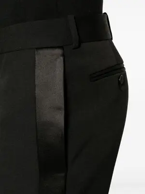 Alexander McQueen Low-rise Tailored Trousers With Satin Trim