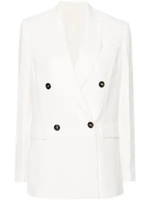 Brunello Cucinelli Peak-lapels Double-breasted Blazer - White
