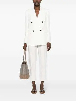 Brunello Cucinelli Peak-lapels Double-breasted Blazer - White