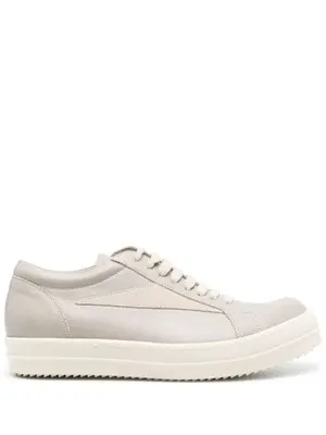 Rick Owens Lido Vintage Leather Sneakers - Grey