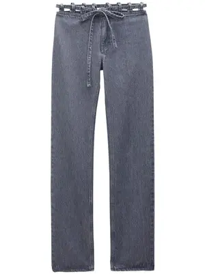 Filippa K Lace-waist Straight-leg Jeans - Grey