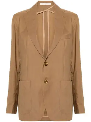 Tagliatore Brooch-detail Single-breasted Blazer - Neutrals