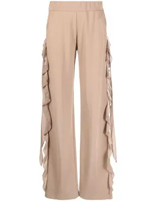 Blumarine Ruffled Wide-leg Trousers