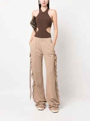Blumarine Ruffled Wide-leg Trousers