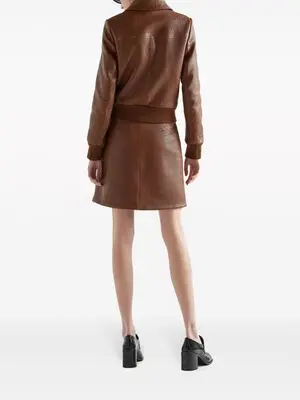 Prada Crocodile-embossed Leather Jacket