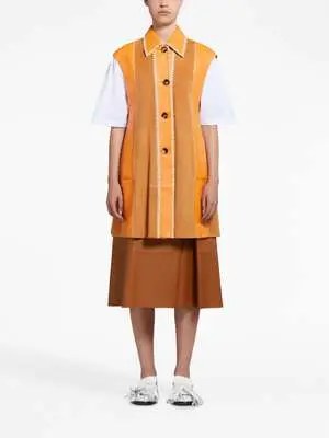 Marni Striped Whipstitch-trim Leather Waistcoat