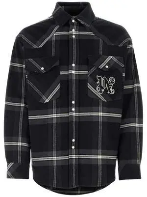 Palm Angels Checked Cotton-flannel Shirt Jacket - Grey