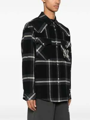 Palm Angels Checked Cotton-flannel Shirt Jacket - Grey