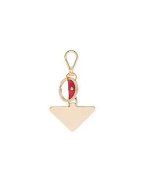 Prada Saffiano Leather And Metal Keychain - Red