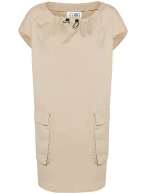 MAISON MARGIELA Cotton Poplin Mini Dress - Neutrals