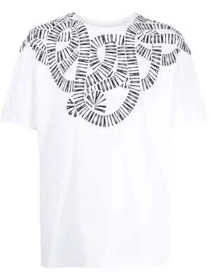 COUNTY OF MILAN Snake Wings-print Cotton T-shirt - White