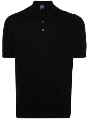 Fedeli Sportman Cotton Polo Shirt - Black