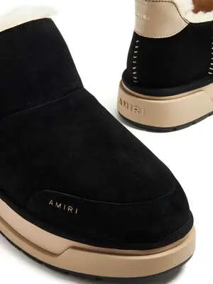 Amiri Malibu Suede Shearling Trim Boots - Black