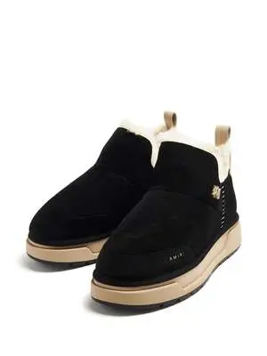 Amiri Malibu Suede Shearling Trim Boots - Black