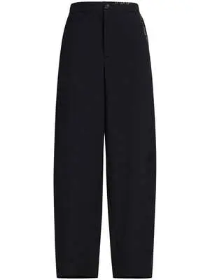 Marni Logo-embroidered Tapered Trousers - Black