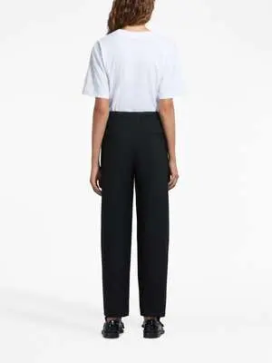 Marni Logo-embroidered Tapered Trousers - Black