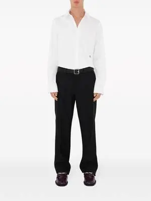 Burberry Logo-embroidered Poplin Shirt - White