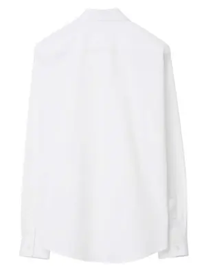 Burberry Logo-embroidered Poplin Shirt - White