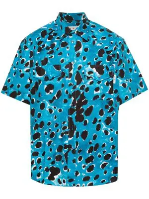 Marni Abstract-print Cotton Shirt - Blue