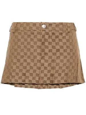 MISBHV Monogram-jacquard Pleated Miniskirt