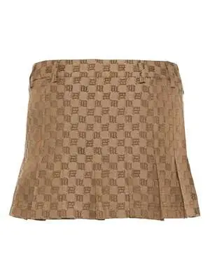 MISBHV Monogram-jacquard Pleated Miniskirt