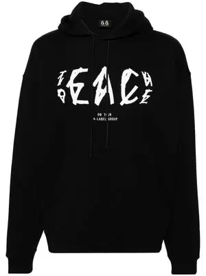 44 LABEL GROUP Peace Logo Cotton Hoodie
