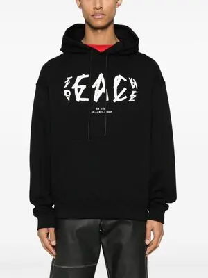 44 LABEL GROUP Peace Logo Cotton Hoodie