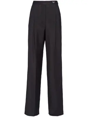 Prada Tailored Wide Leg Trousers - Black