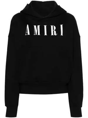 Amiri Logo-print Cotton Hoodie - Black
