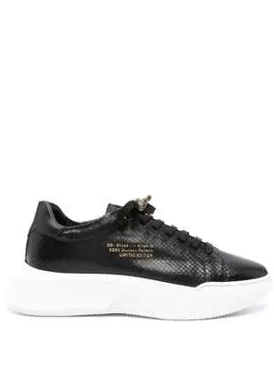 GIULIANO GALIANO Python Leather Sneakers - Black