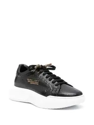 GIULIANO GALIANO Python Leather Sneakers - Black