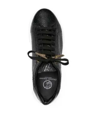 GIULIANO GALIANO Python Leather Sneakers - Black