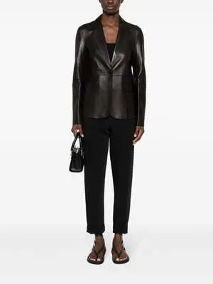 P.a.r.o.s.h Mid-rise Tapered-leg Trousers - Black